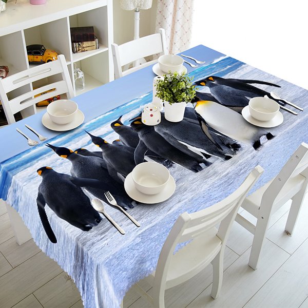 Very Cute Penguins Pattern 3D Tablecloth – beddinginn_main