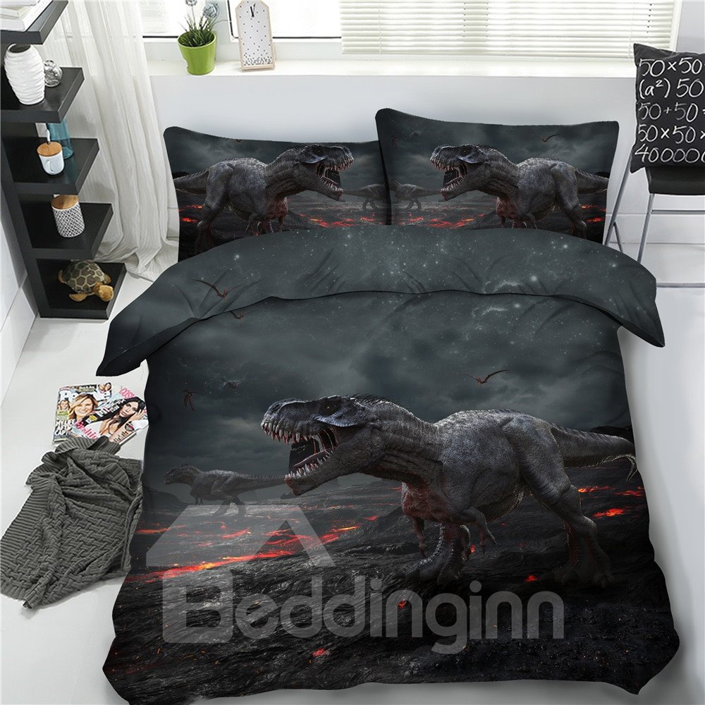 Tyrannosaurus Rex 3D Printing Polyester 4-Piece Bedding Sets/Duvet Cov ...