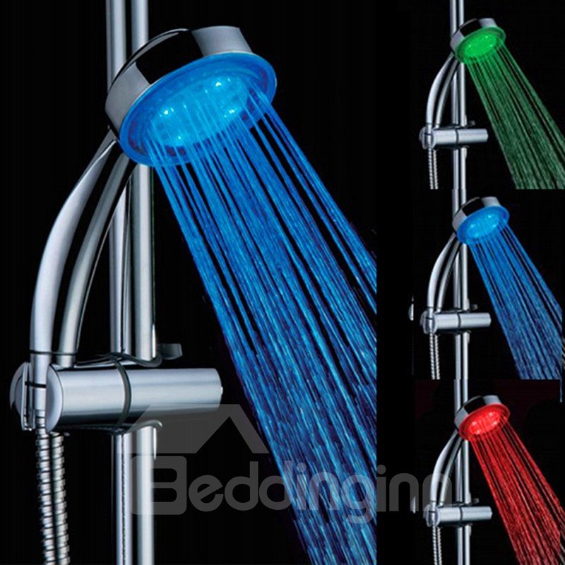 High Quality LED Rainfall Shower Head Faucet Changing Colors by Temper ...
